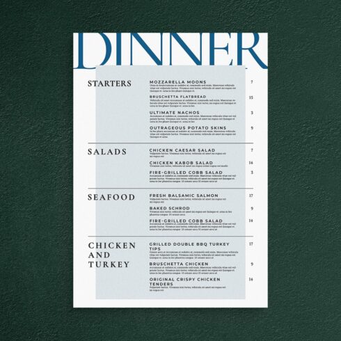 Stylish Menu Template – MasterBundles