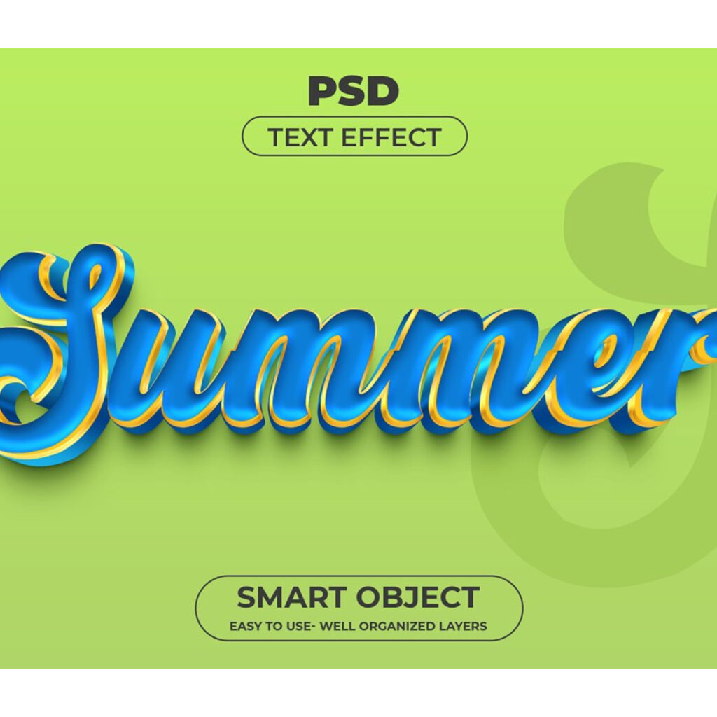 Summer 3D Editable Text Style Effect – MasterBundles