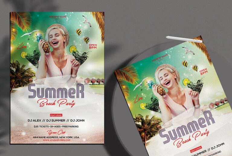 Summer Beach - PSD Flyer Template – MasterBundles