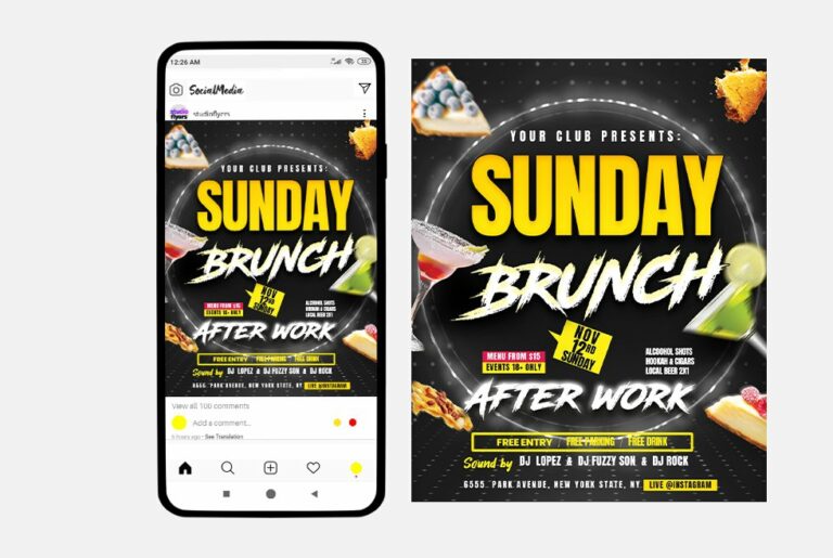 Sunday Brunch Banners PSD Template – MasterBundles