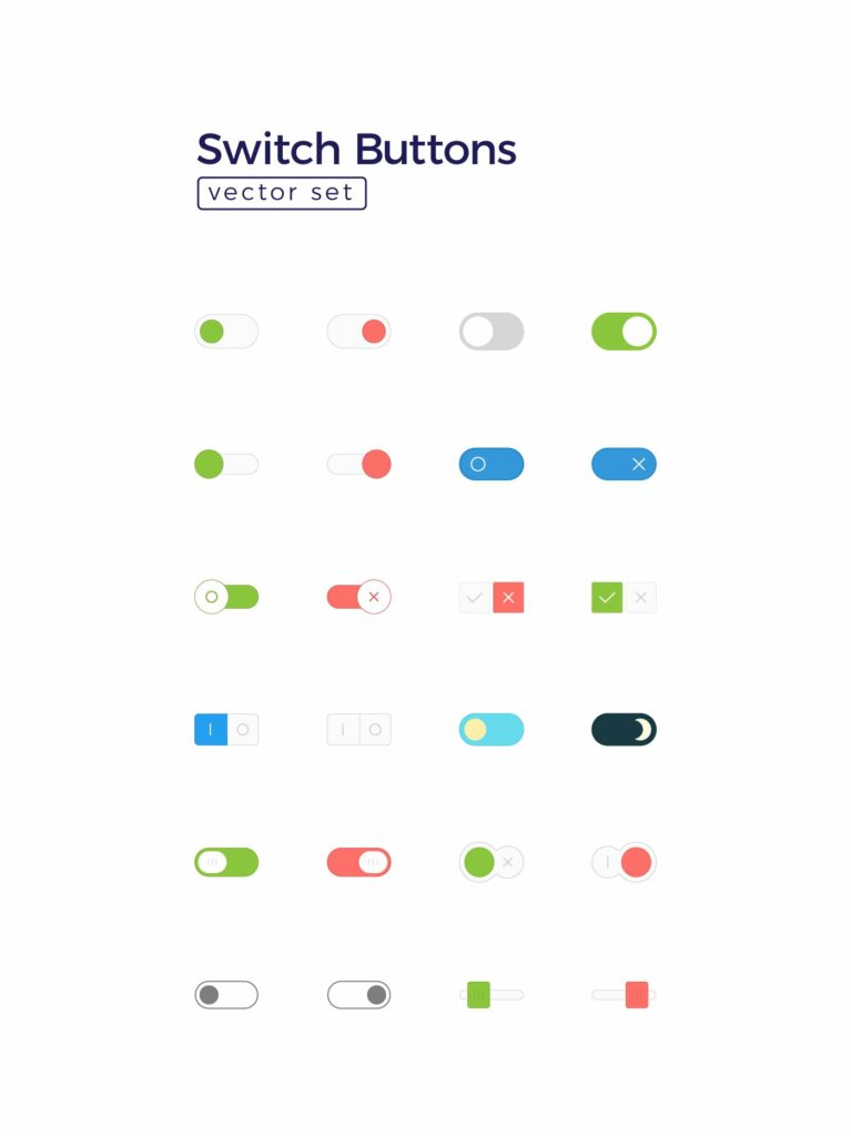 Switch Buttons Clipart Set – MasterBundles