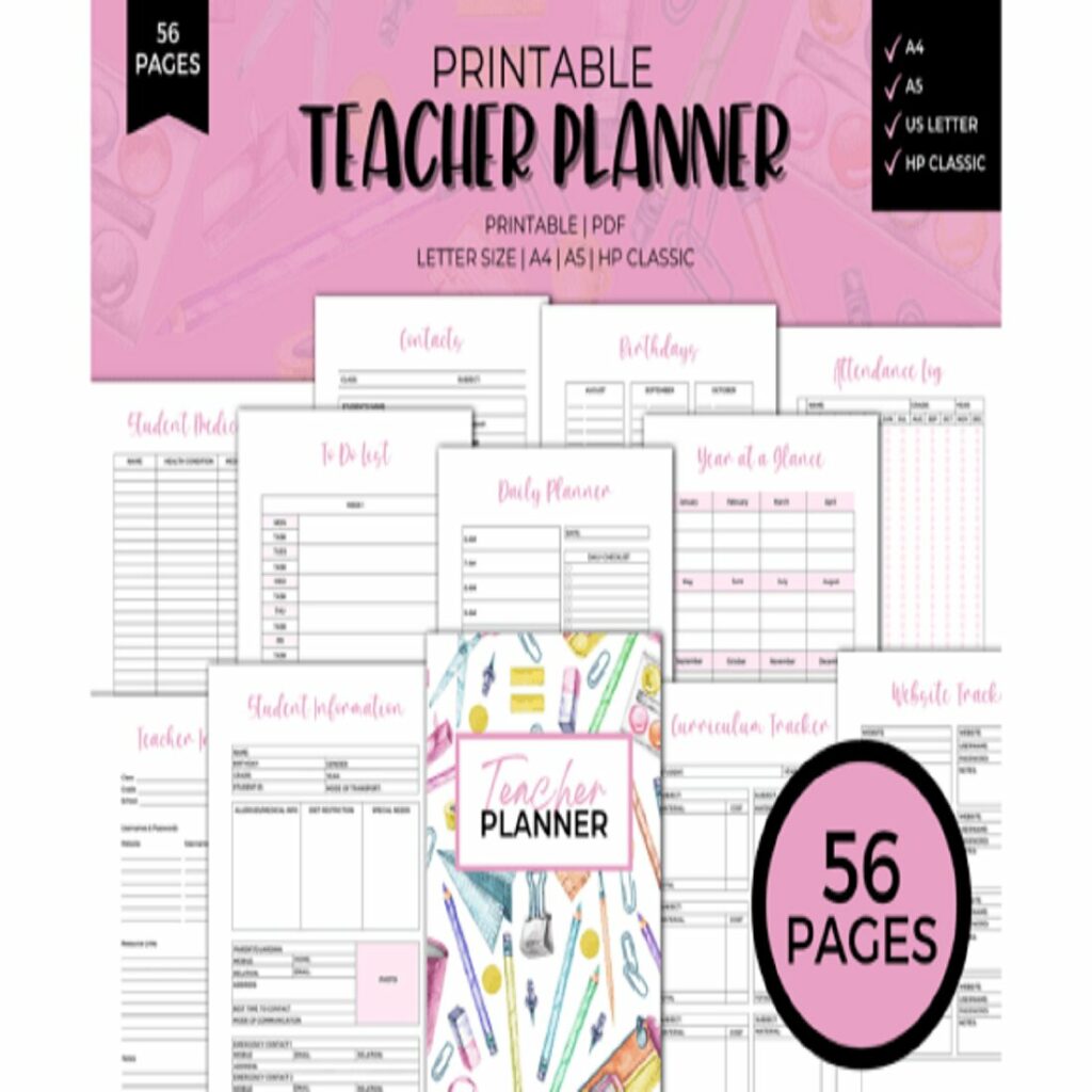 Teacher Planner Undated, Lesson Planner - MasterBundles