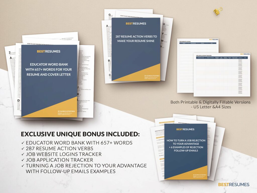 Teachers Resume Template for MS Word – MasterBundles