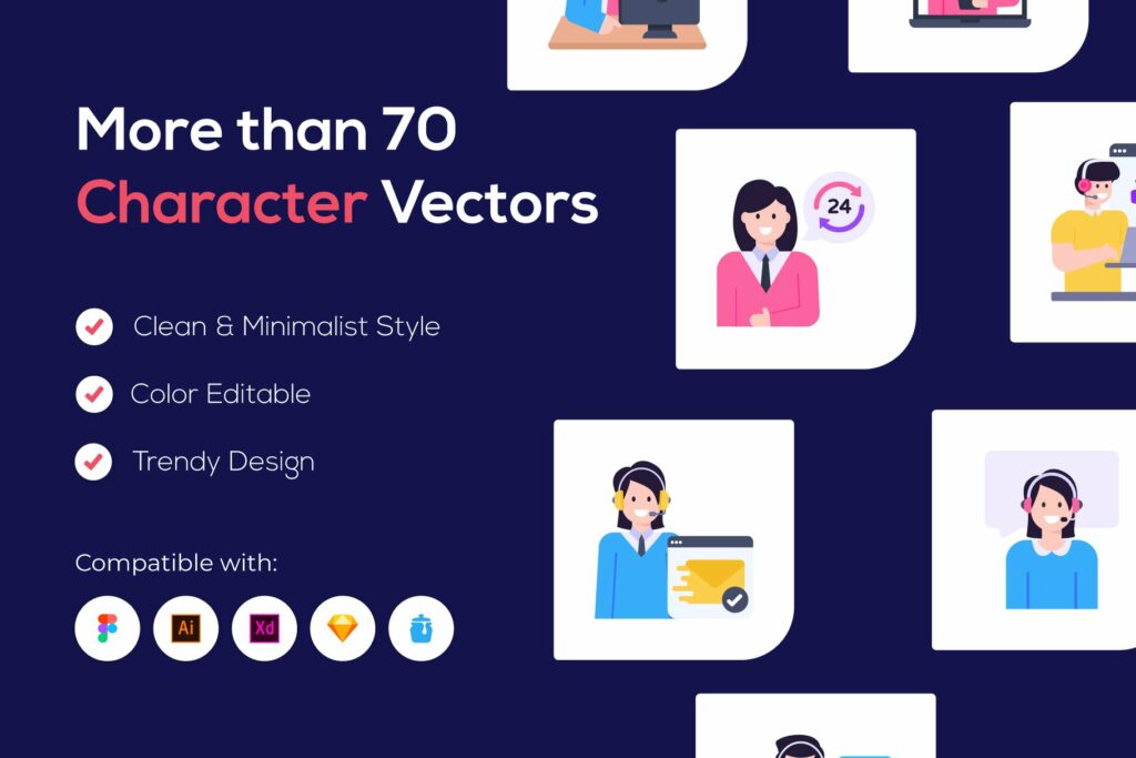 80 Flat Customer Support Vector Icon – MasterBundles