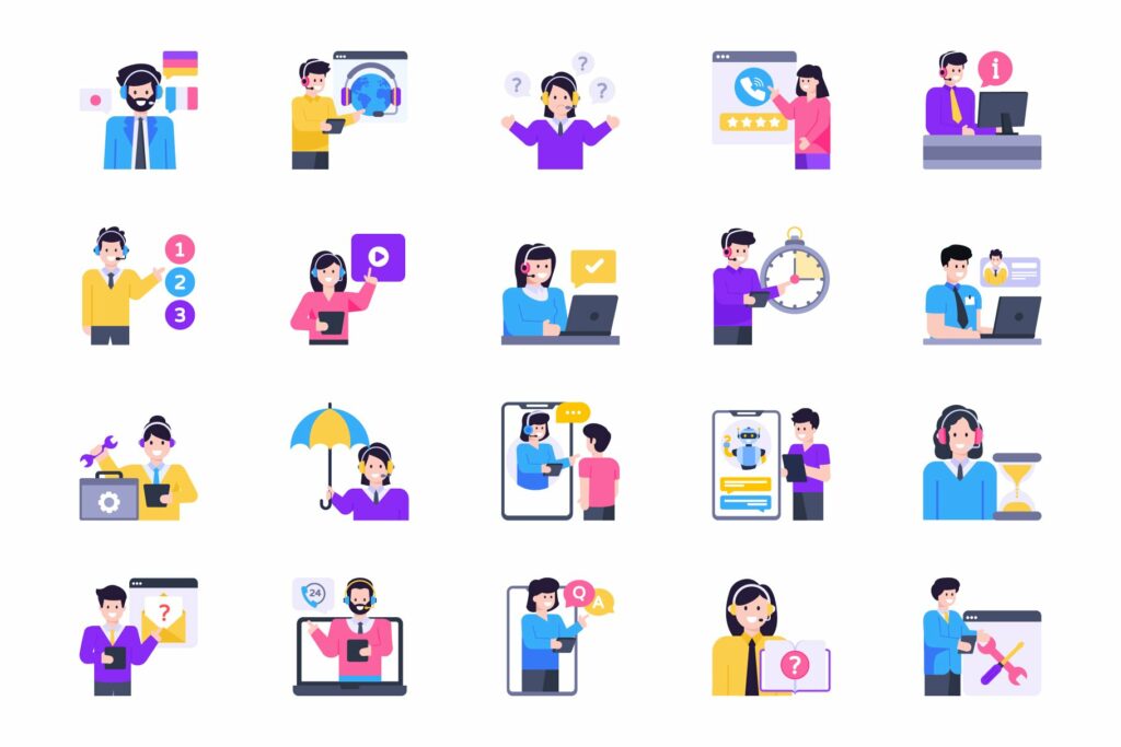 80 Flat Customer Support Vector Icon – MasterBundles