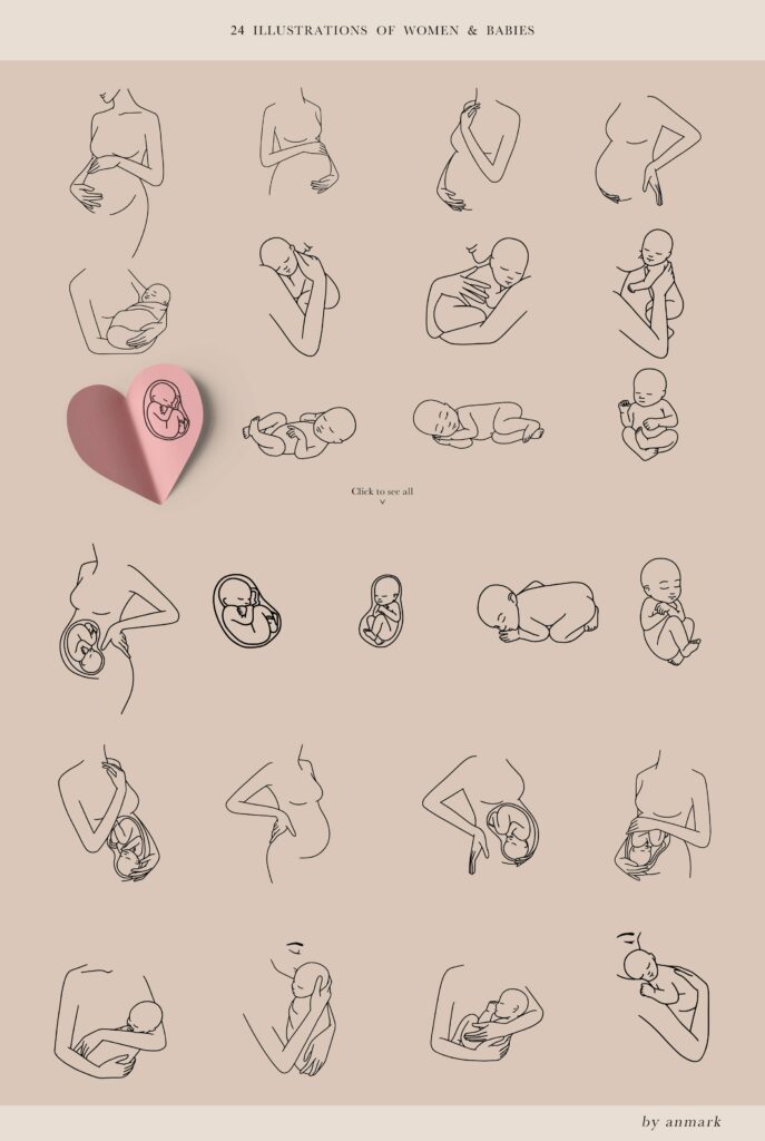 Pure Love. Mom & Baby. Female Body – MasterBundles