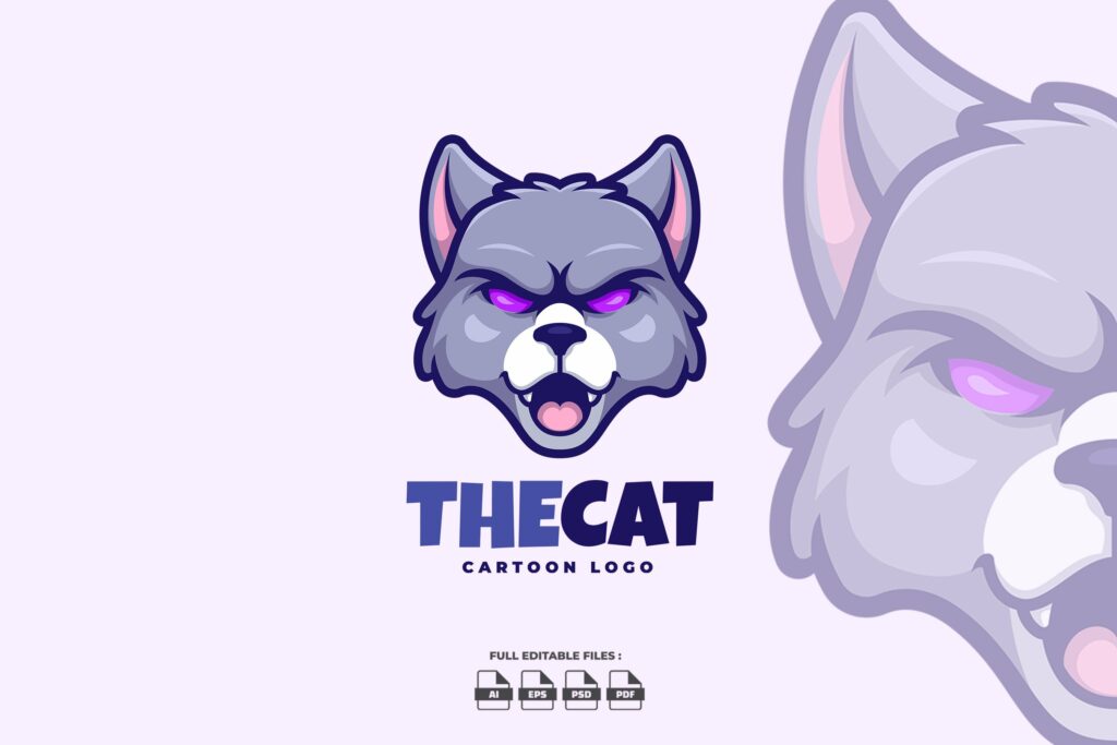 The Cat Cartoon Logo – MasterBundles