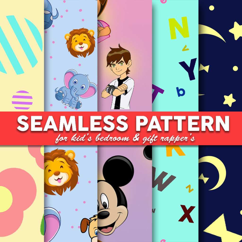 Seamless pattern for kids room and gift wrapper