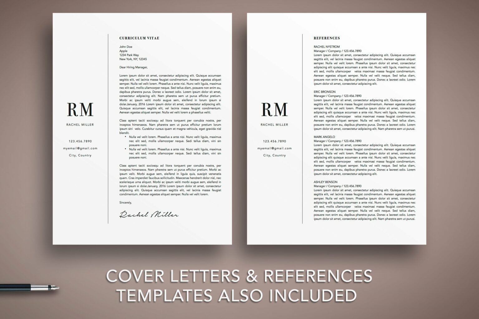 Modern CV Resume Template Word/Pages – MasterBundles