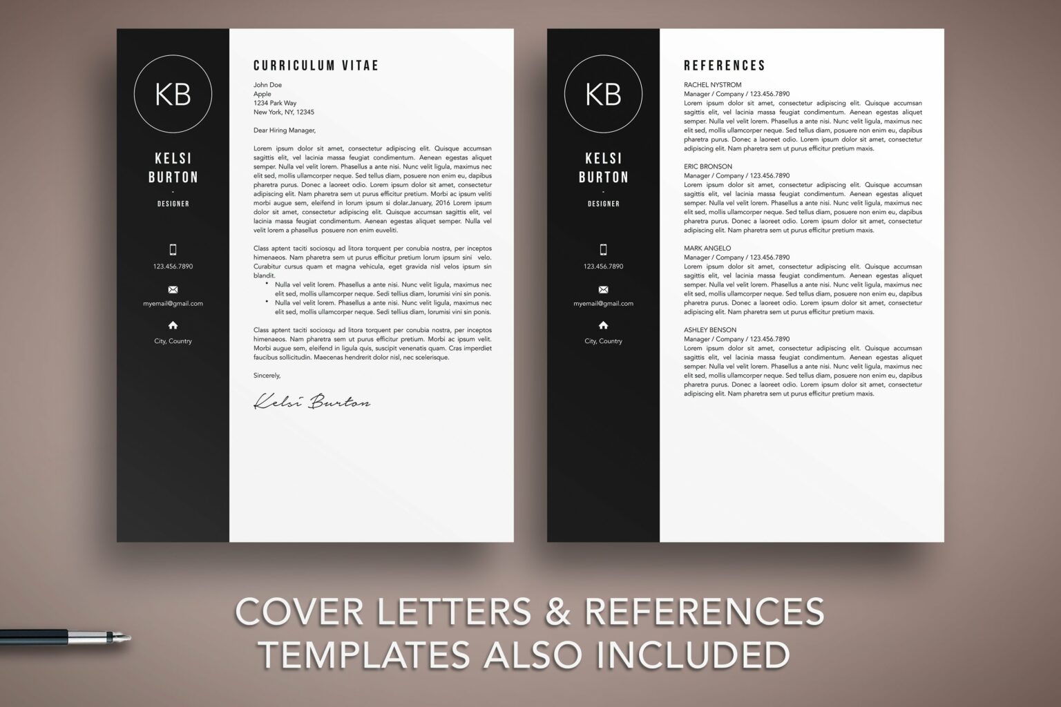Modern Resume Template CV Word/Pages – MasterBundles