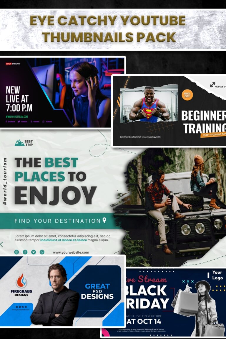 EYE CATCHY YOUTUBE THUMBNAIL DESIGN'S PACK - MasterBundles