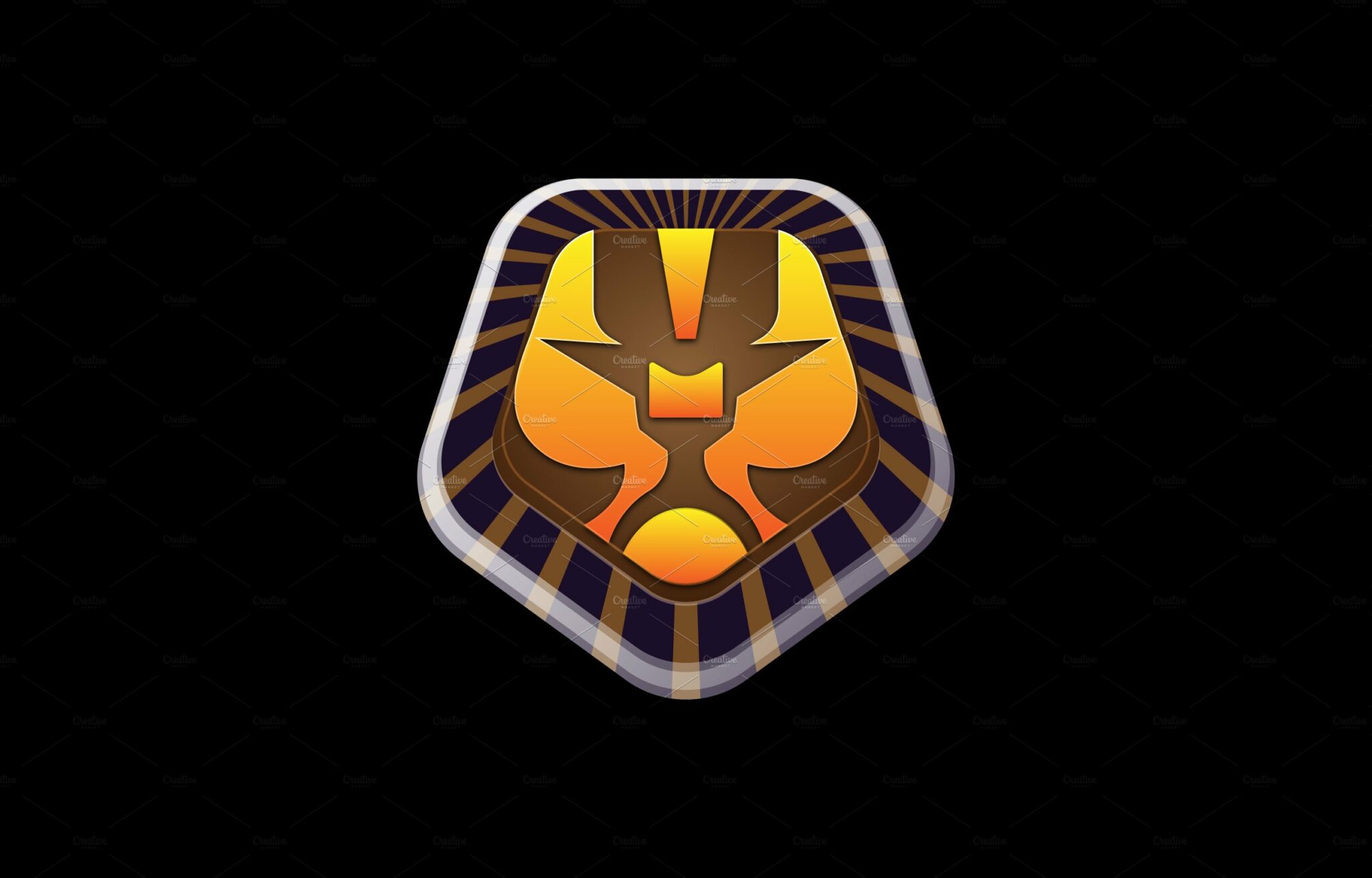 Tiger face logo design template – MasterBundles