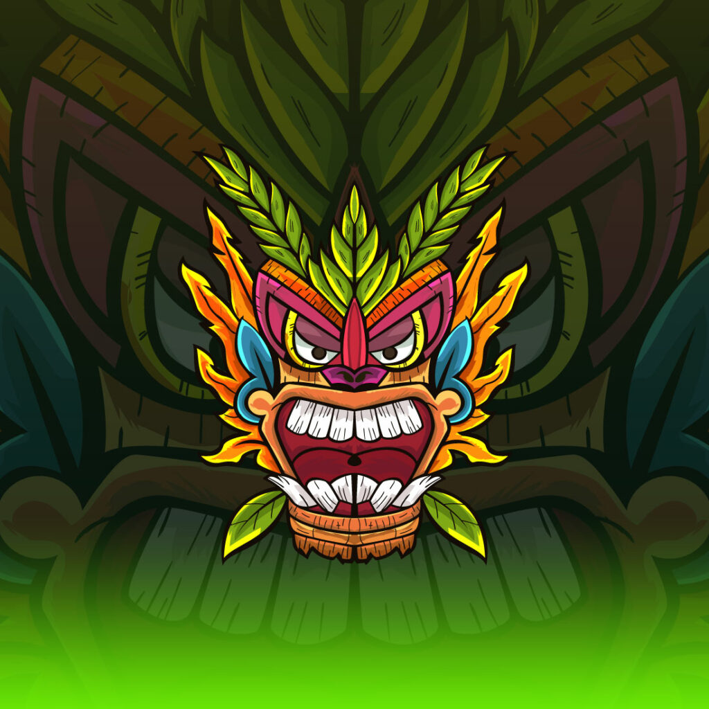 Tiki Cartoon Mascot Logo design - MasterBundles