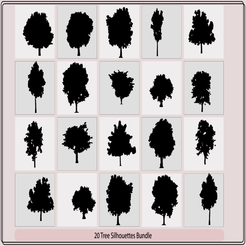 Tree silhouettes,Silhouette of pine trees,Vector trees, Beautiful ...