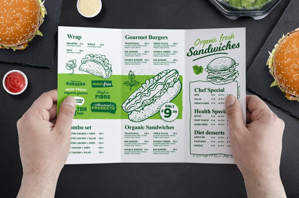 Tri-Fold Burger Menu Template – MasterBundles