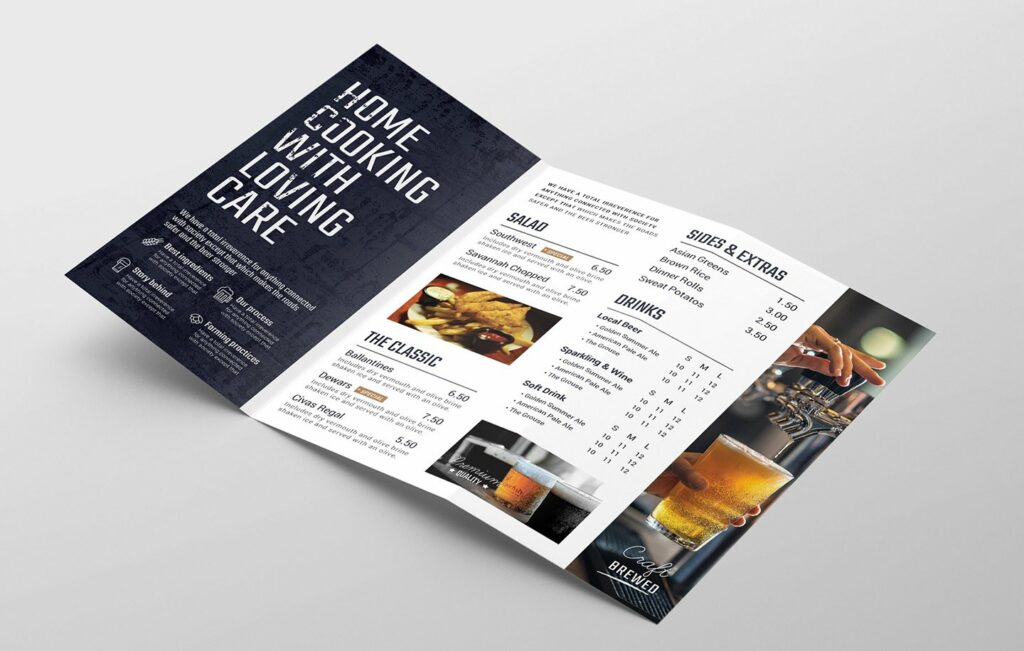 Bar Tri-Fold Menu Template – MasterBundles
