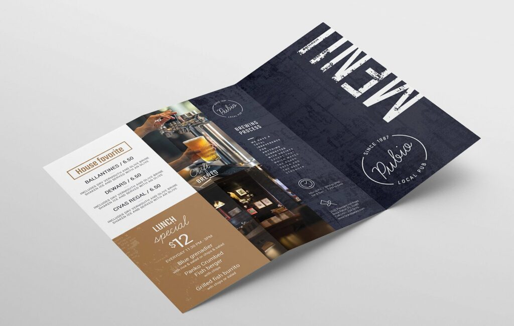 Bar Tri-Fold Menu Template – MasterBundles