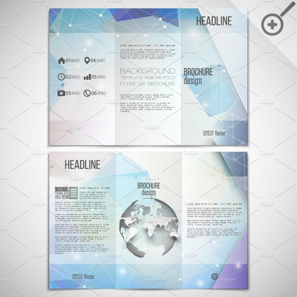 Vector set of tri-fold brochures – MasterBundles