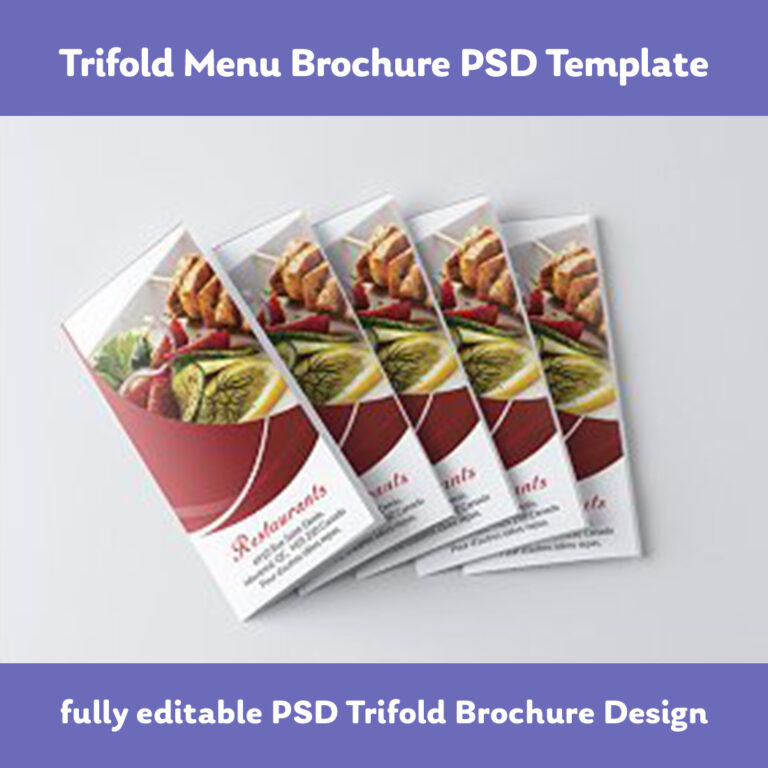 Food Menu Trifold Brochure Template - MasterBundles