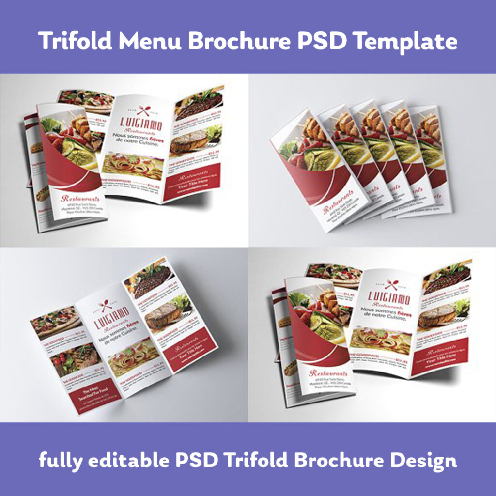 Food Menu Trifold Brochure Template - MasterBundles