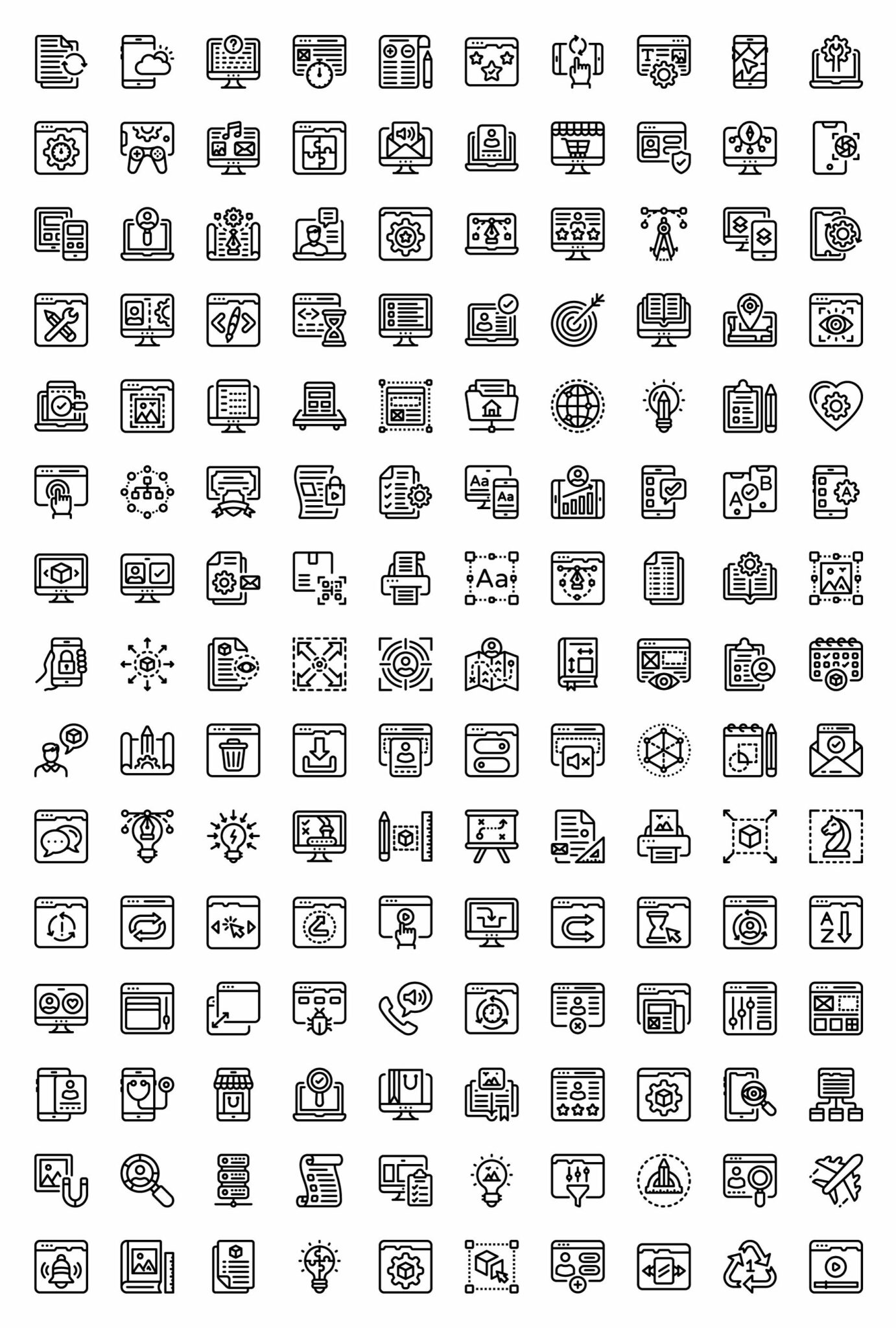 Web Design Linear Icons Pack Masterbundles 