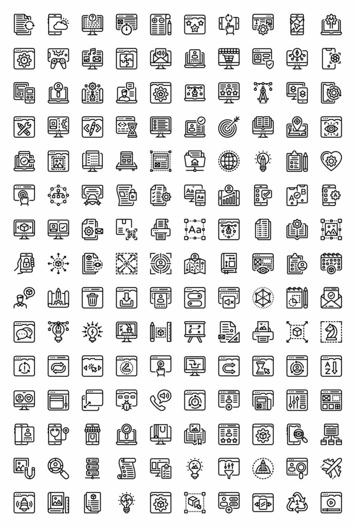 Web Design Linear Icons Pack – MasterBundles