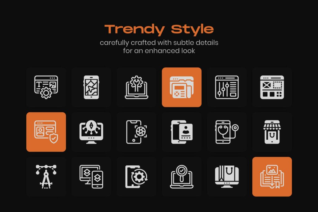 Web Design Linear Icons Pack – MasterBundles