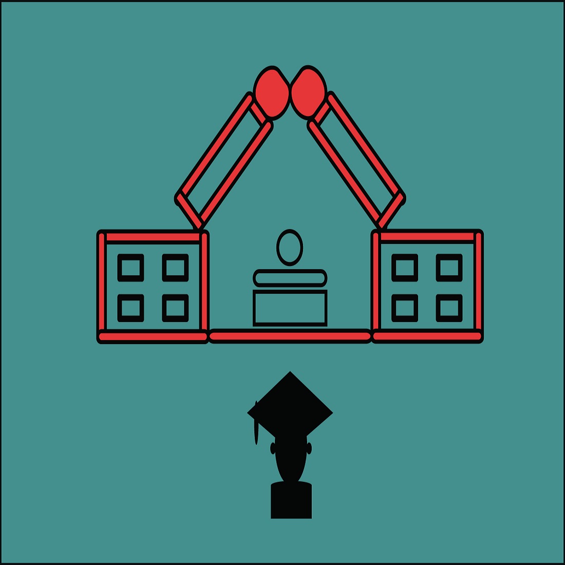 University vector flat color icon – MasterBundles