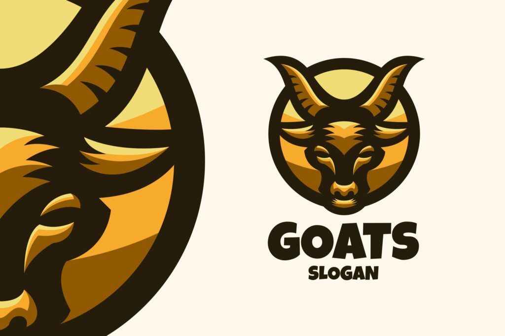 Golden Goat Logo Template – MasterBundles