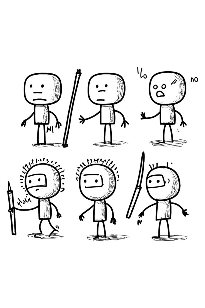 6 Unique Poses Stick Character Bundle Set Illustration - MasterBundles