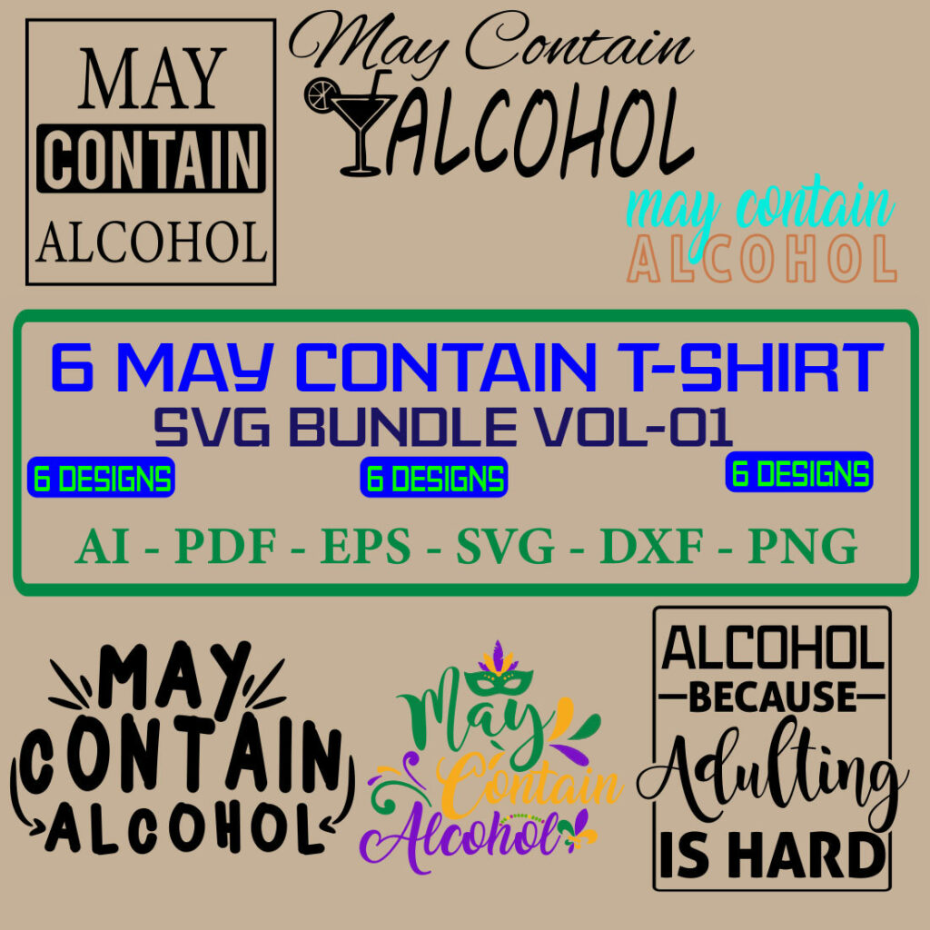 6 May Contain SVG Bundle Vol 01 - MasterBundles