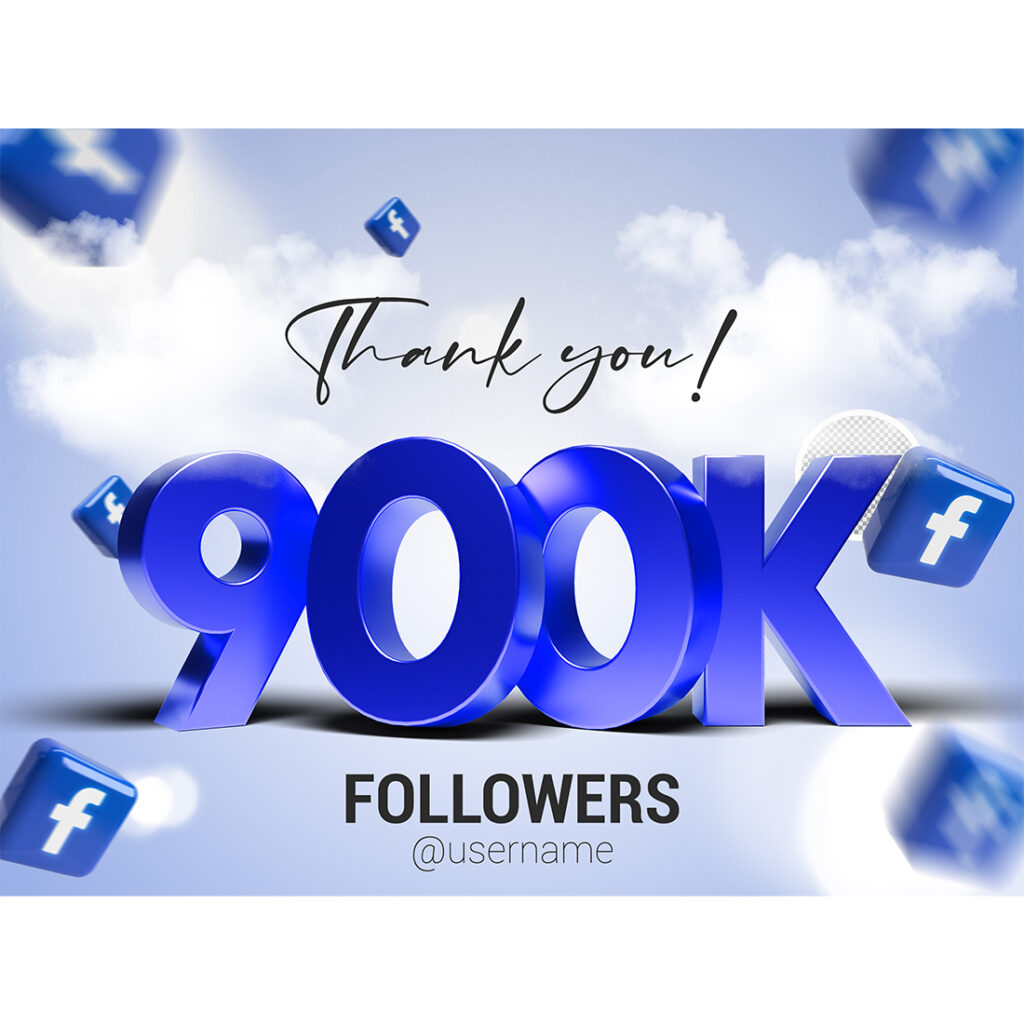 900K Followers In Facebook PSD - MasterBundles