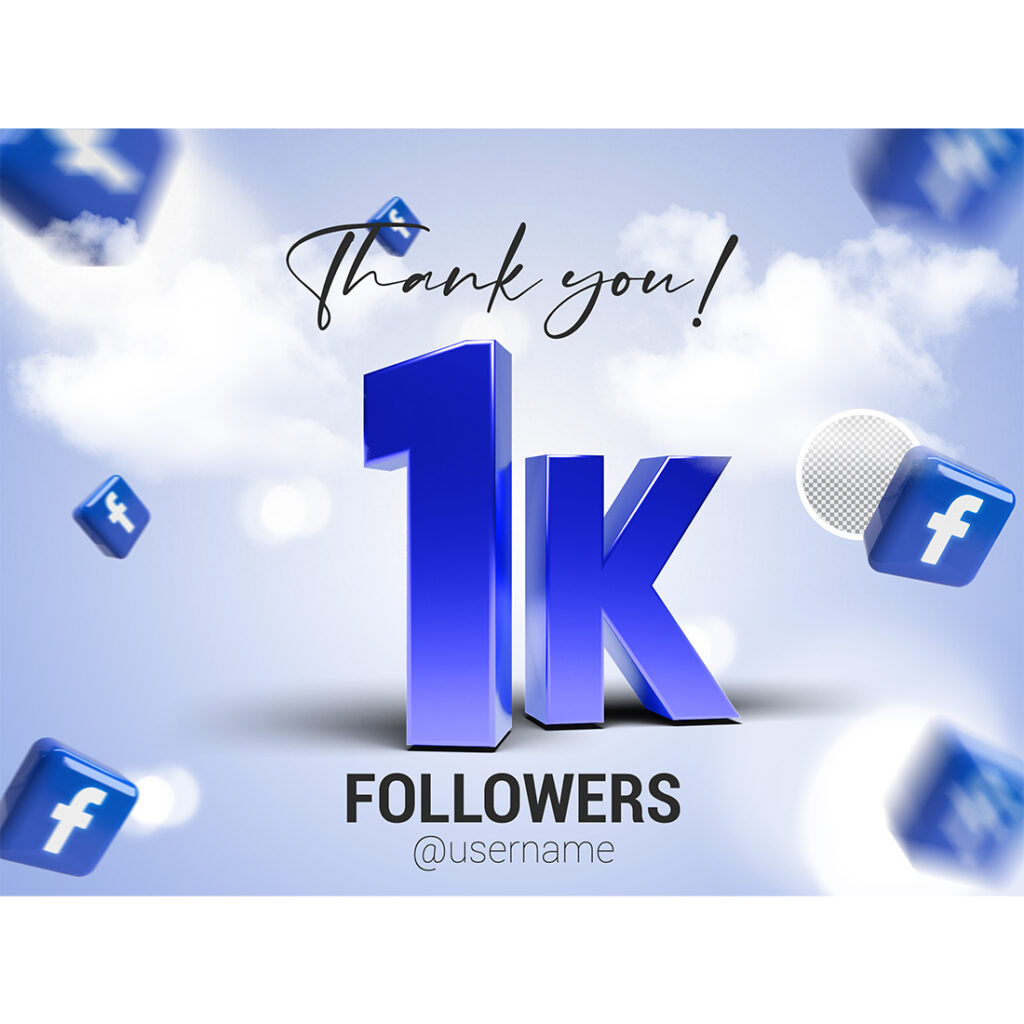 1K Followers In Facebook PSD - MasterBundles