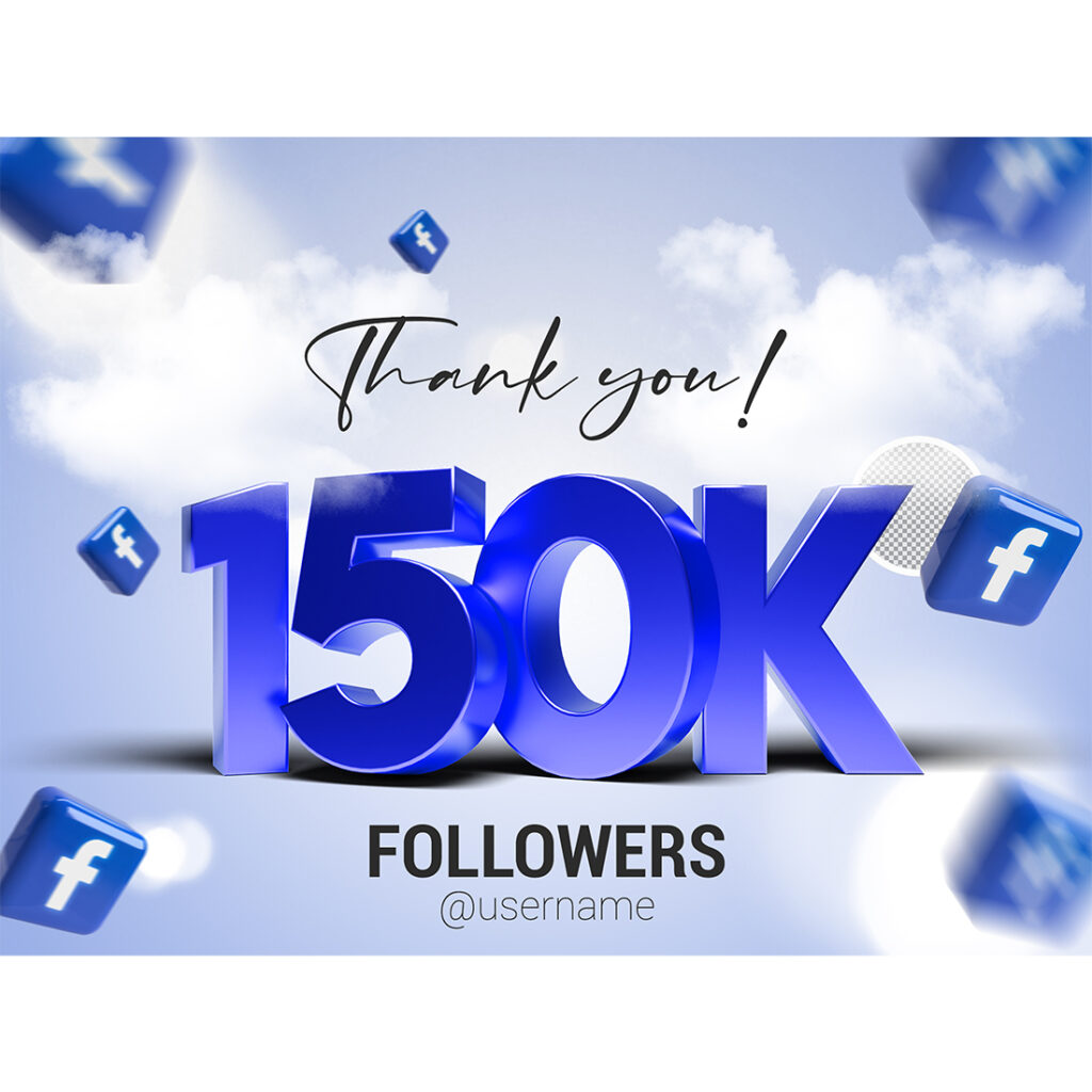 150K Followers In Facebook PSD - MasterBundles