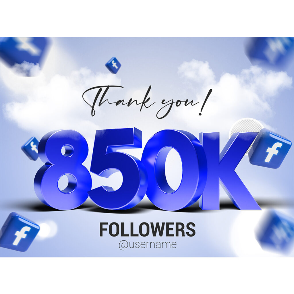 850K Followers In Facebook PSD - MasterBundles