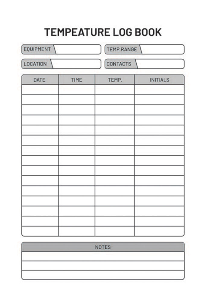 Tempeature Log Book - KDP Interior - MasterBundles