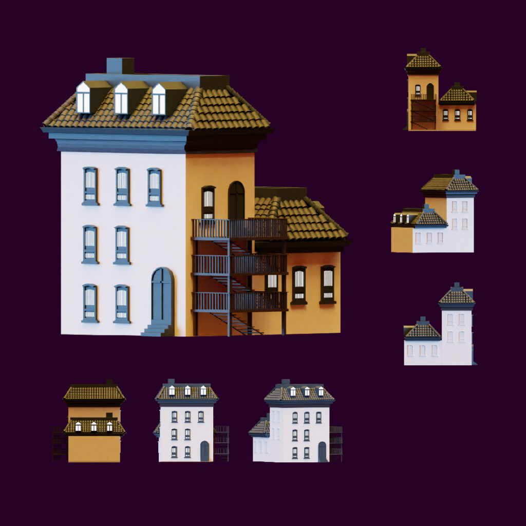 3D HOUSE BUILDING LOWPOLY RENDER - MasterBundles