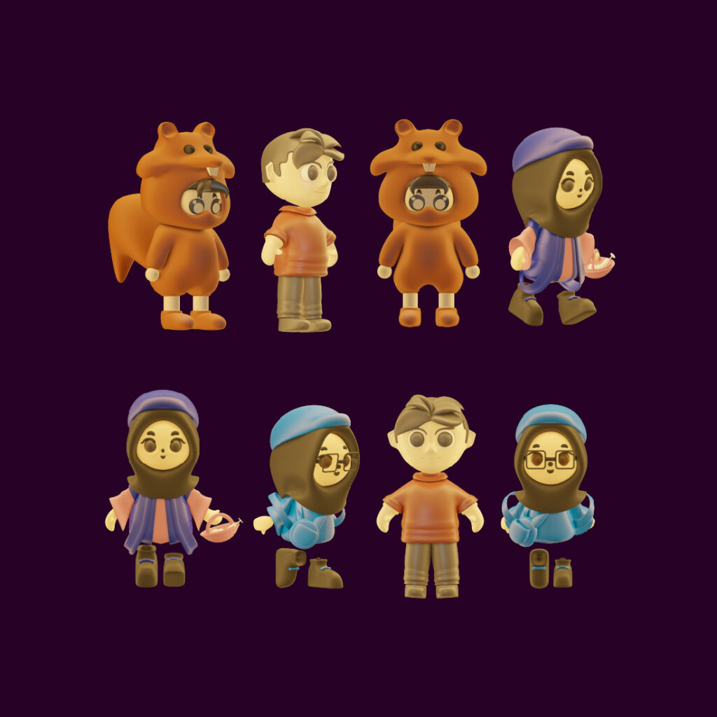 3d chibi caracter render lowpoly for your artwork - MasterBundles