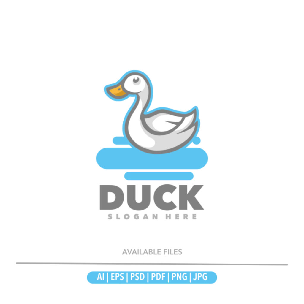 Duck cartoon logo template