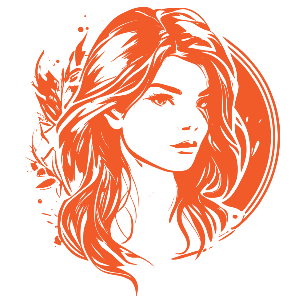 Girl logo illustration - vector logo - line artwork
