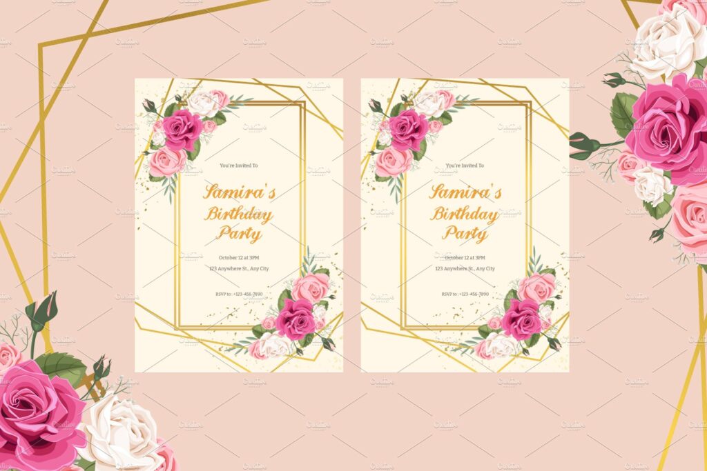 Girly Birthday Invitation – MasterBundles