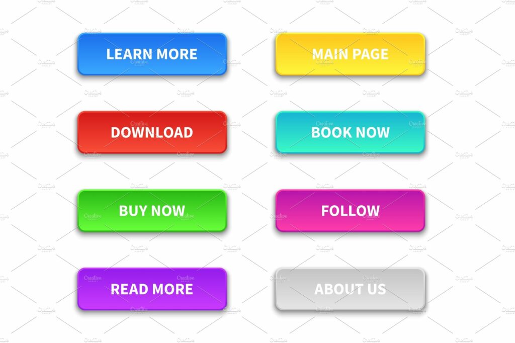 Ui buttons. Colored trendy flat – MasterBundles