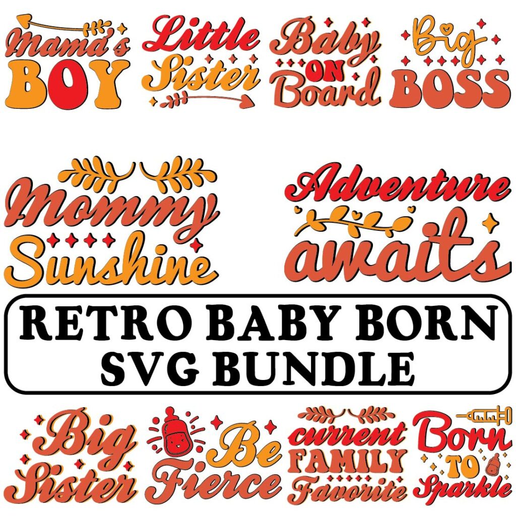 Retro Baby Born SVG Bundle - MasterBundles