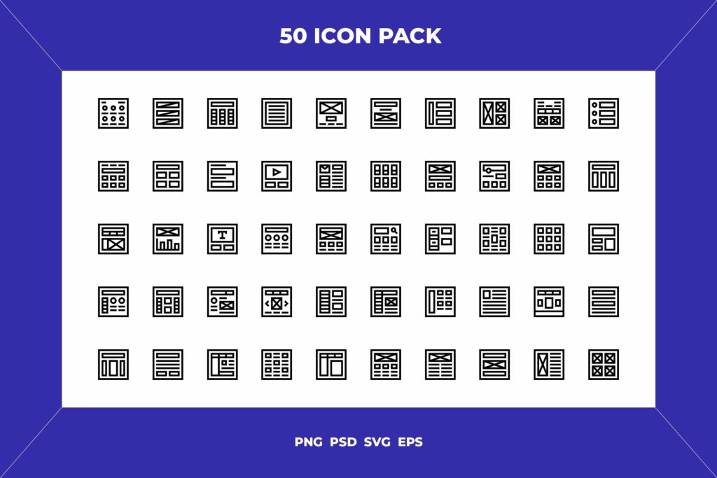 Web layout and wireframe icons – MasterBundles