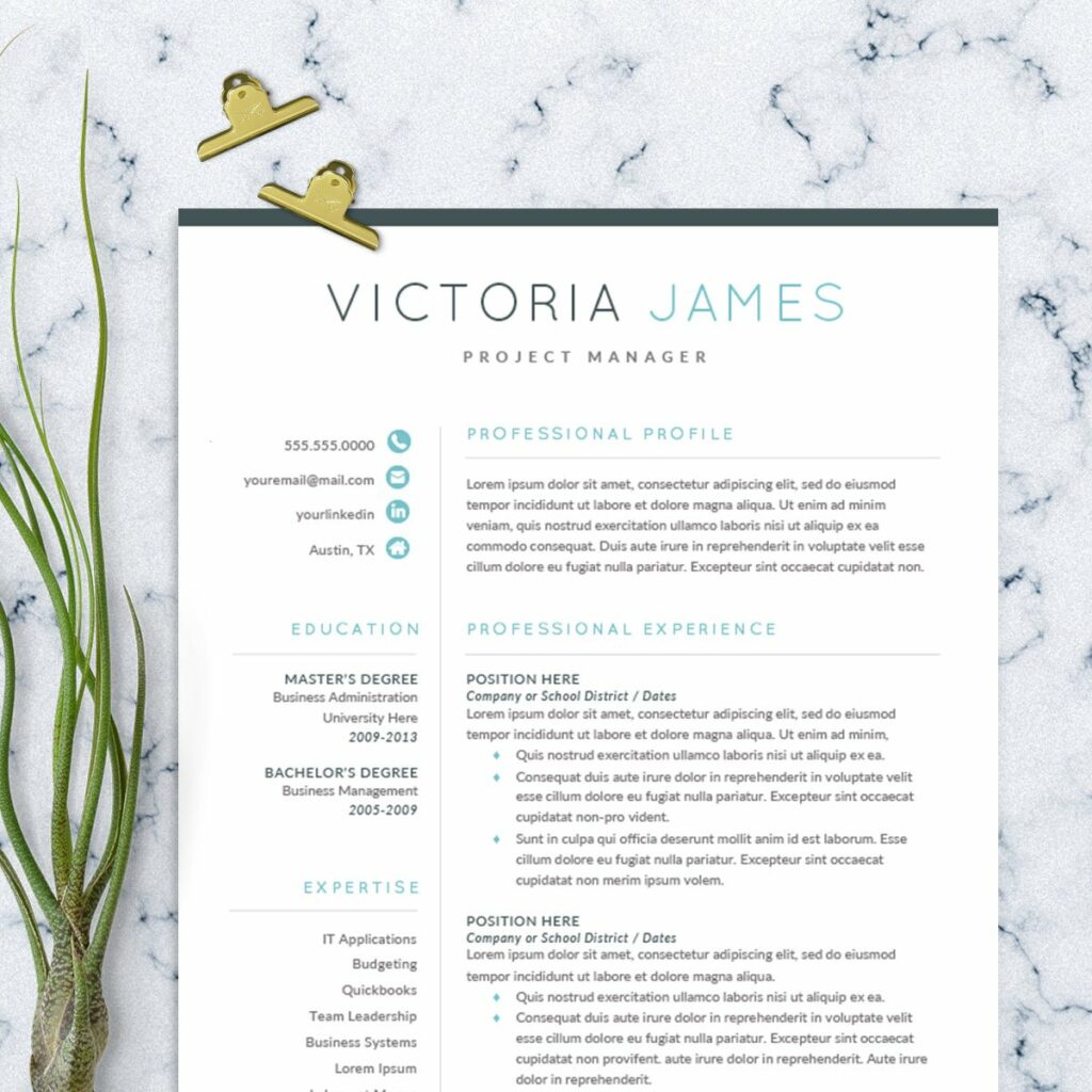 Modern Resume Template for Word – MasterBundles