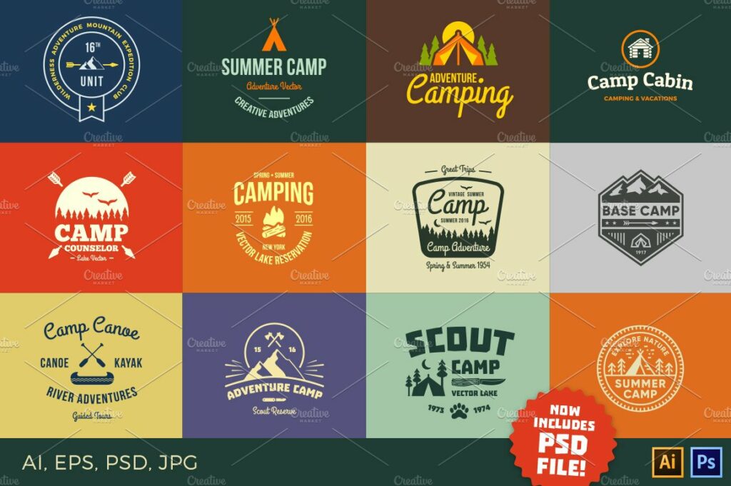 Vintage Vector Camp Graphics – MasterBundles