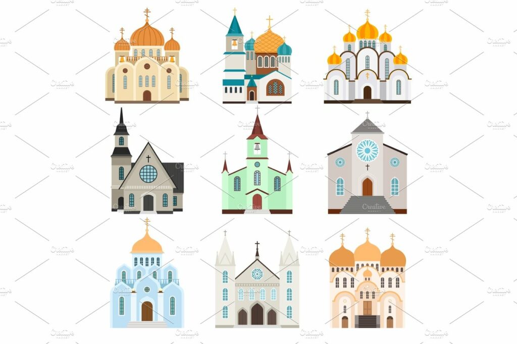 Christian sanctuary building icons – MasterBundles