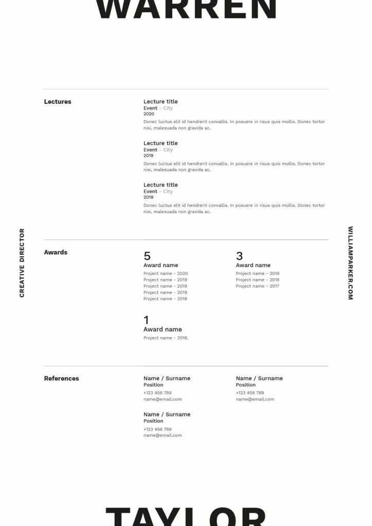 Warren | CV / resume template – MasterBundles