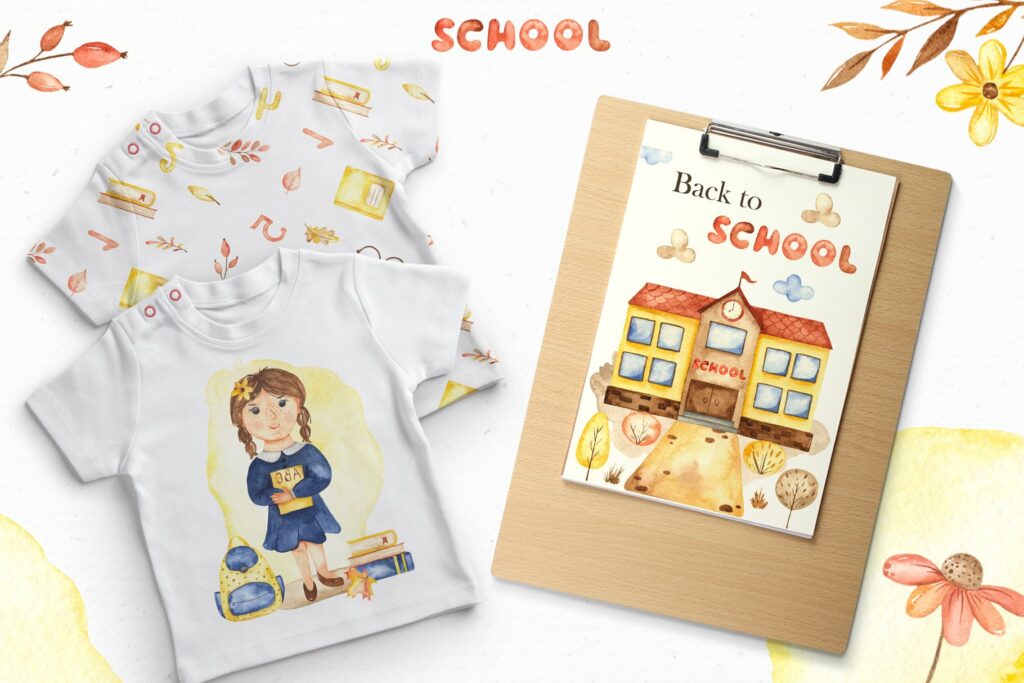 SCHOOL watercolor collection – MasterBundles