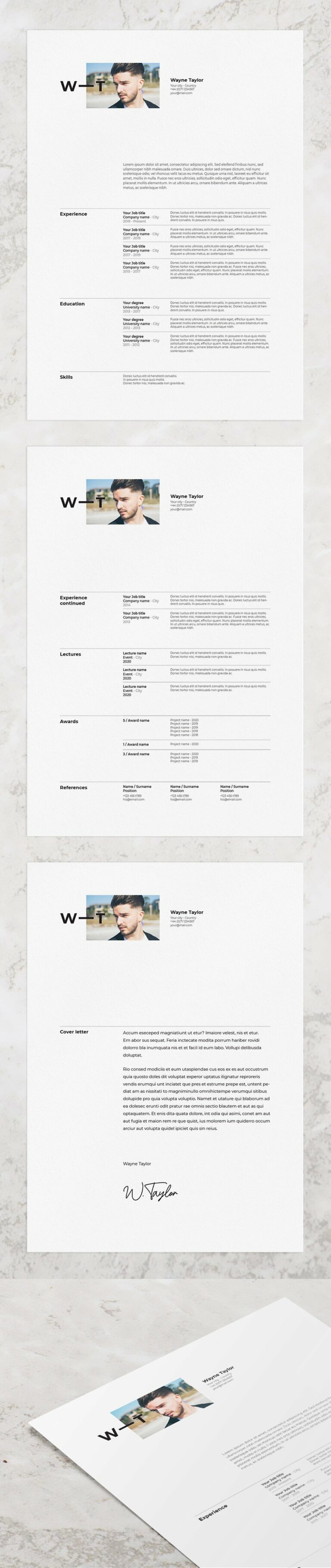 Wayne | CV / resume template – MasterBundles